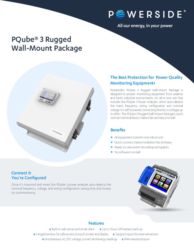 PQube® 3 Rugged Wall Mount Package Data Sheet | Powerside